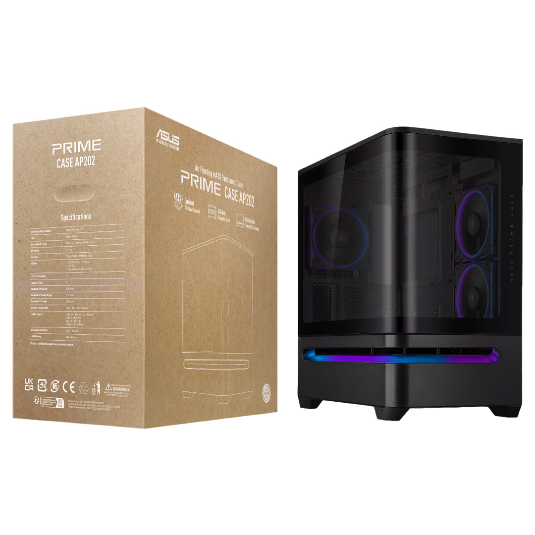 Buy ASUS Prime AP202 ARGB mATX Tempered Glass Case Black [PRIME-AP202 ...
