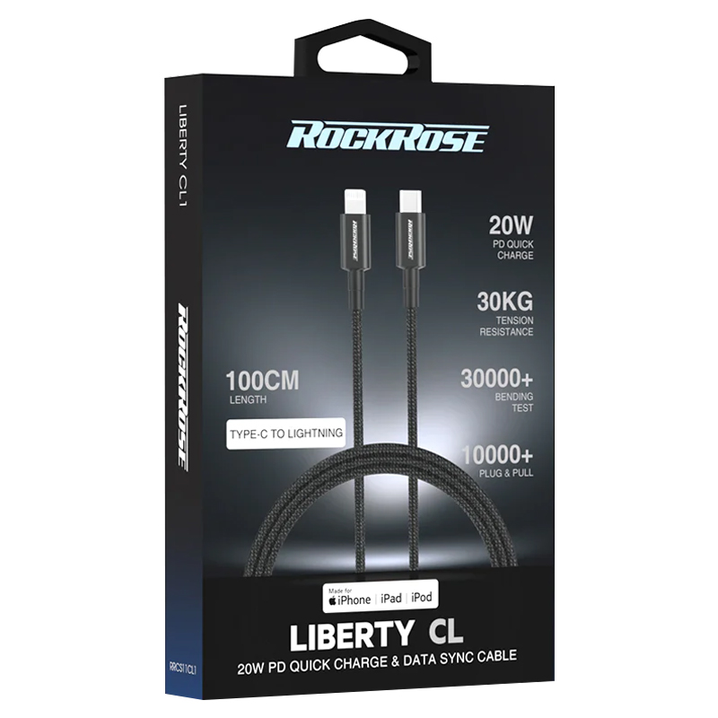 Buy RockRose Liberty CL 20W USB-C to Lightning MFi Cable 1m [RRCS11CL ...