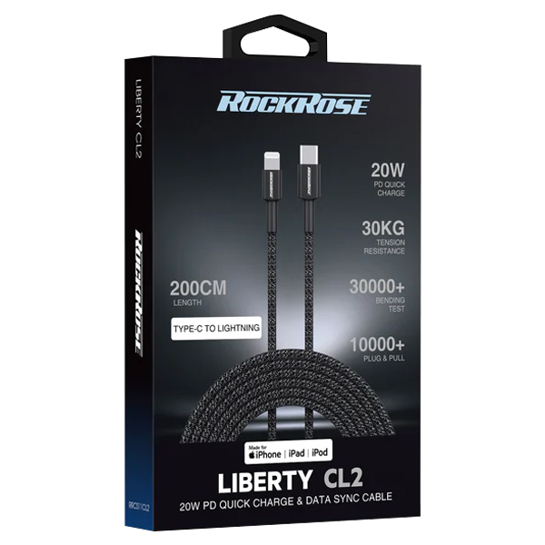 Buy RockRose Liberty CL2 20W USB-C to Lightning MFi Cable 2m [RRCS11CL2 ...