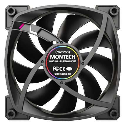 Buy Montech RX120 RGB PWM 120mm Reverse Fan Black [RX120-PWM-B] | PC ...