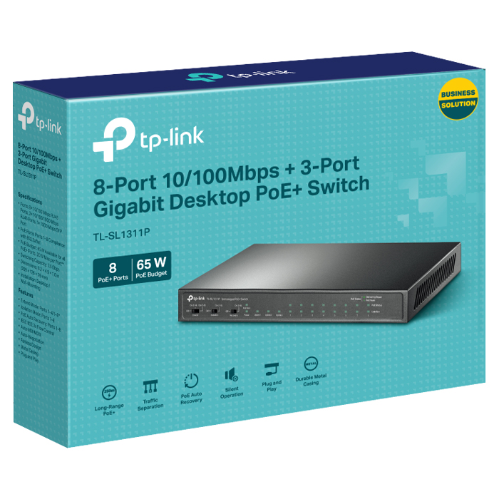 Buy TP-Link 8-Port 10/100Mbps + 3-Port Gigabit Switch w/ 8-Port PoE+ ...