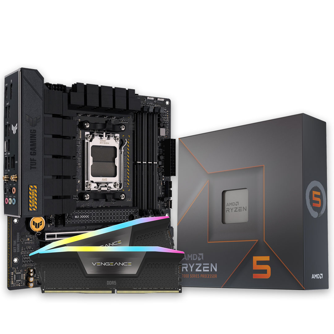 ASUS TUF Ryzen 5 7600X mATX Gaming Bundle | PC Case Gear