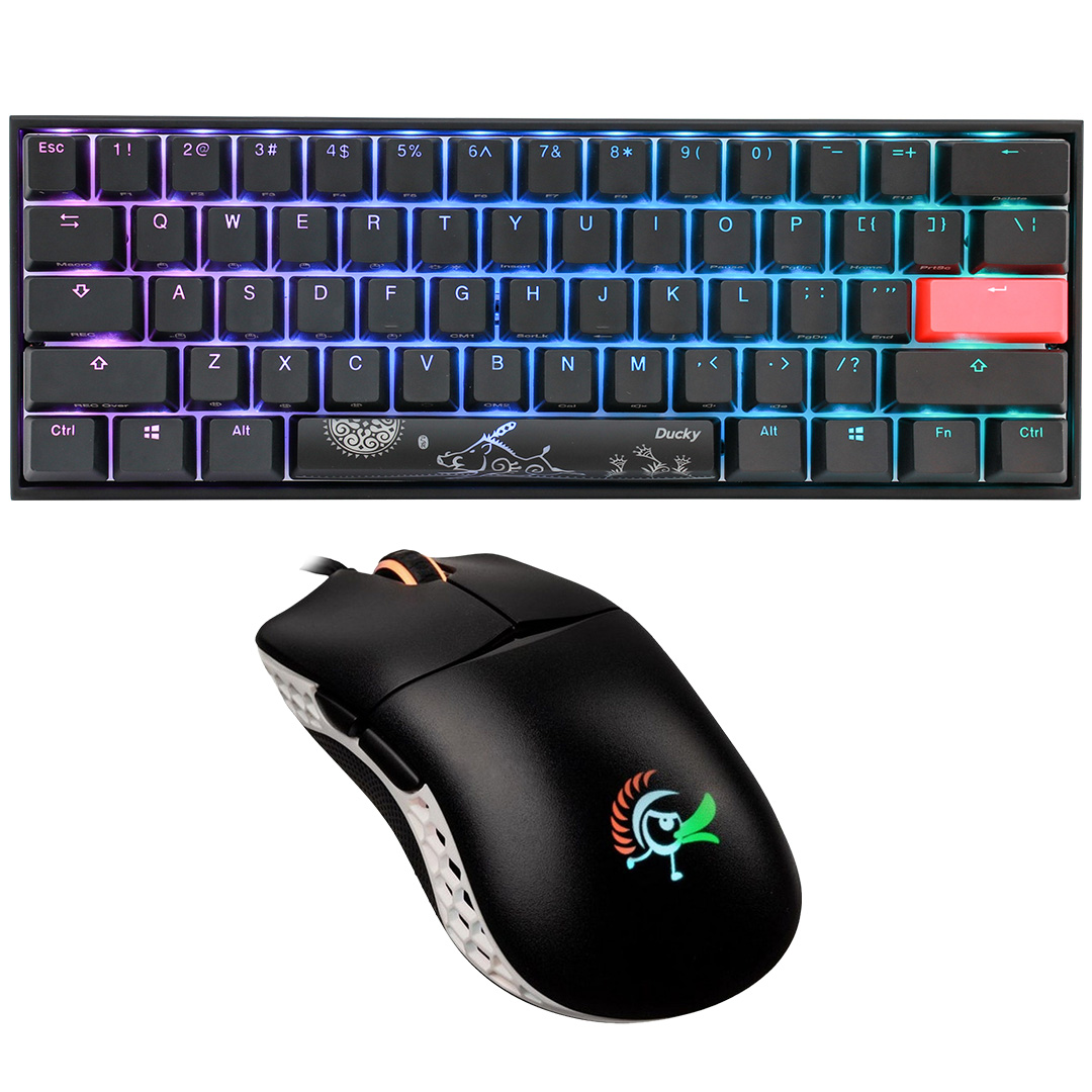 Ducky Mecha Mini Cherry Brown with Bonus Feather Mouse | PC Case Gear