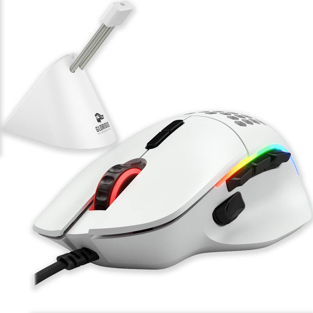 Glorious Model I with Bonus Mouse Bungee White | PC Case Gear