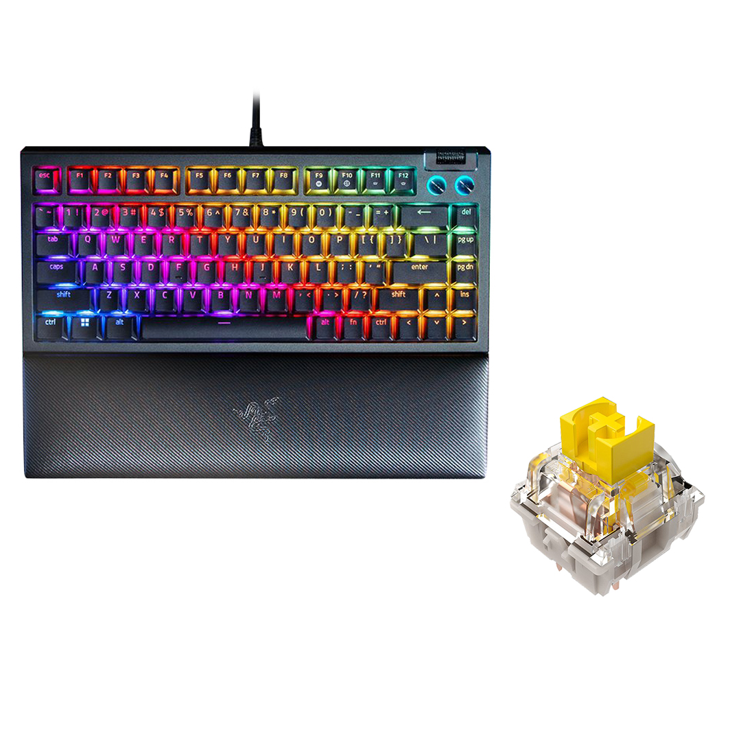 Razer BlackWidow V4 Keyboard Black with Bonus Yellow Switch | PC Case Gear
