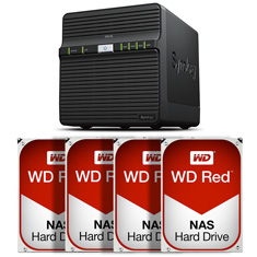 Synology DiskStation DS418J with 4x WD Red 6TB Bundle | PC Case Gear