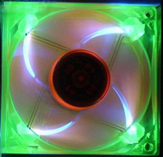 Buy 80mm Orange/Green UV Reactive LED Fan [80LED-G/O] | PC Case Gear ...