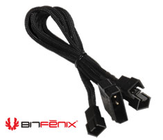 Buy BitFenix Sleeved Molex to 3x3-Pin 12V Power Cable Black [BFA-MSC ...